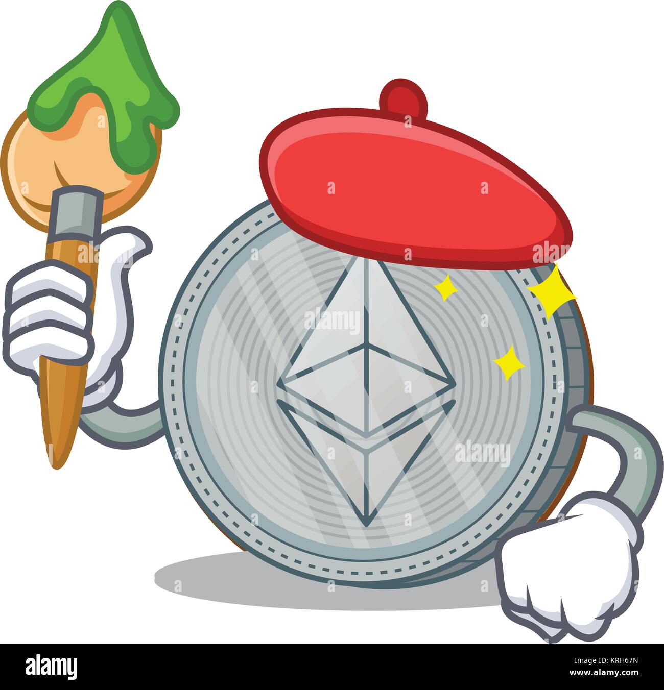 Artist Ethereum coin character cartoon Stock Vector Image & Art - Alamy