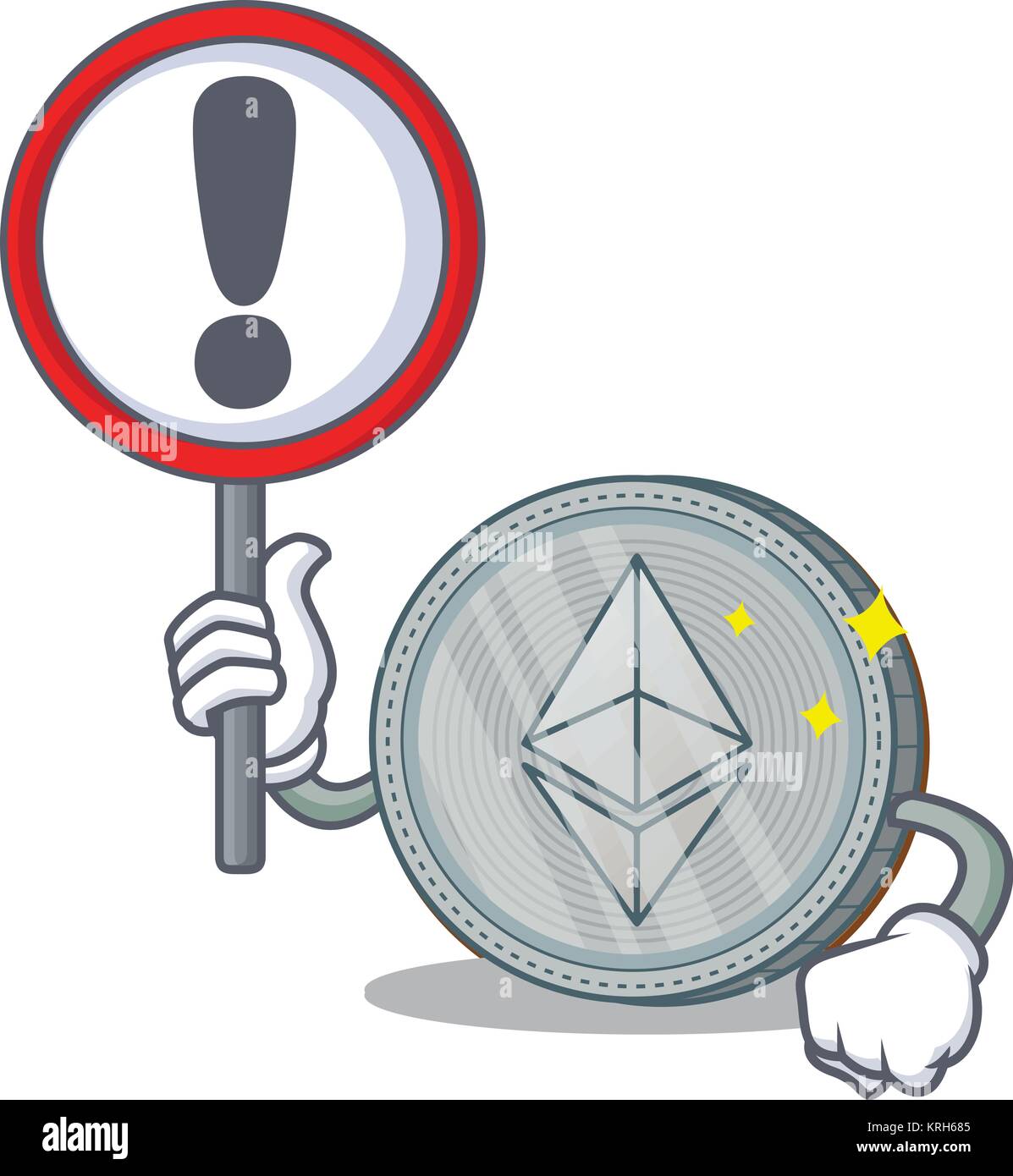 With sign Ethereum coin character cartoon Stock Vector Image & Art - Alamy