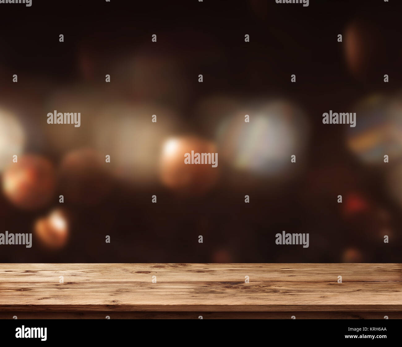 Dark abstract background with an empty wooden table for a concept Stock ...