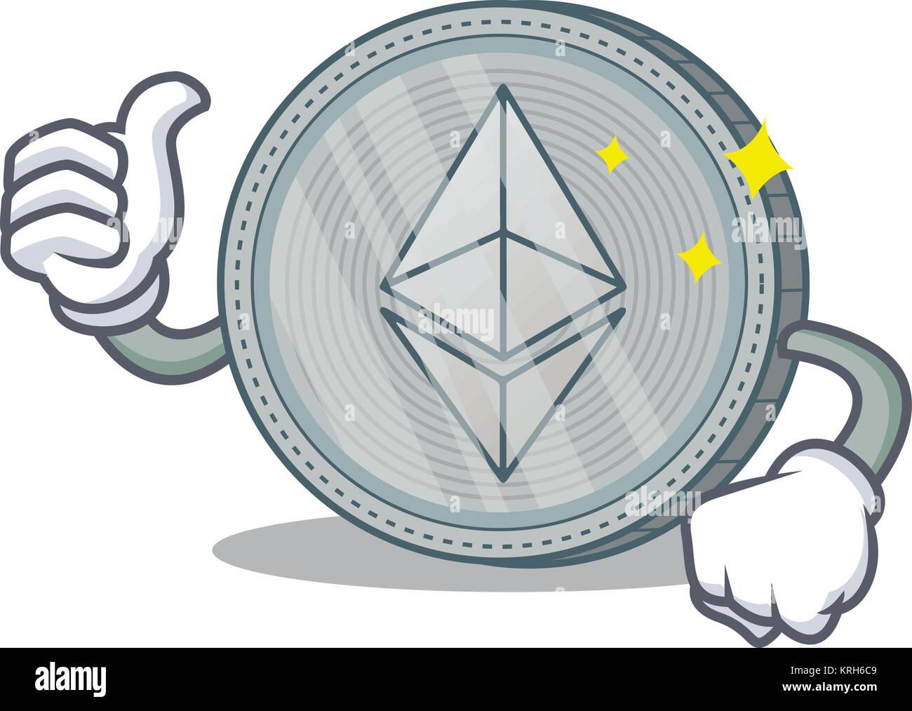 Thumbs up Ethereum coin character cartoon Stock Vector Image & Art - Alamy