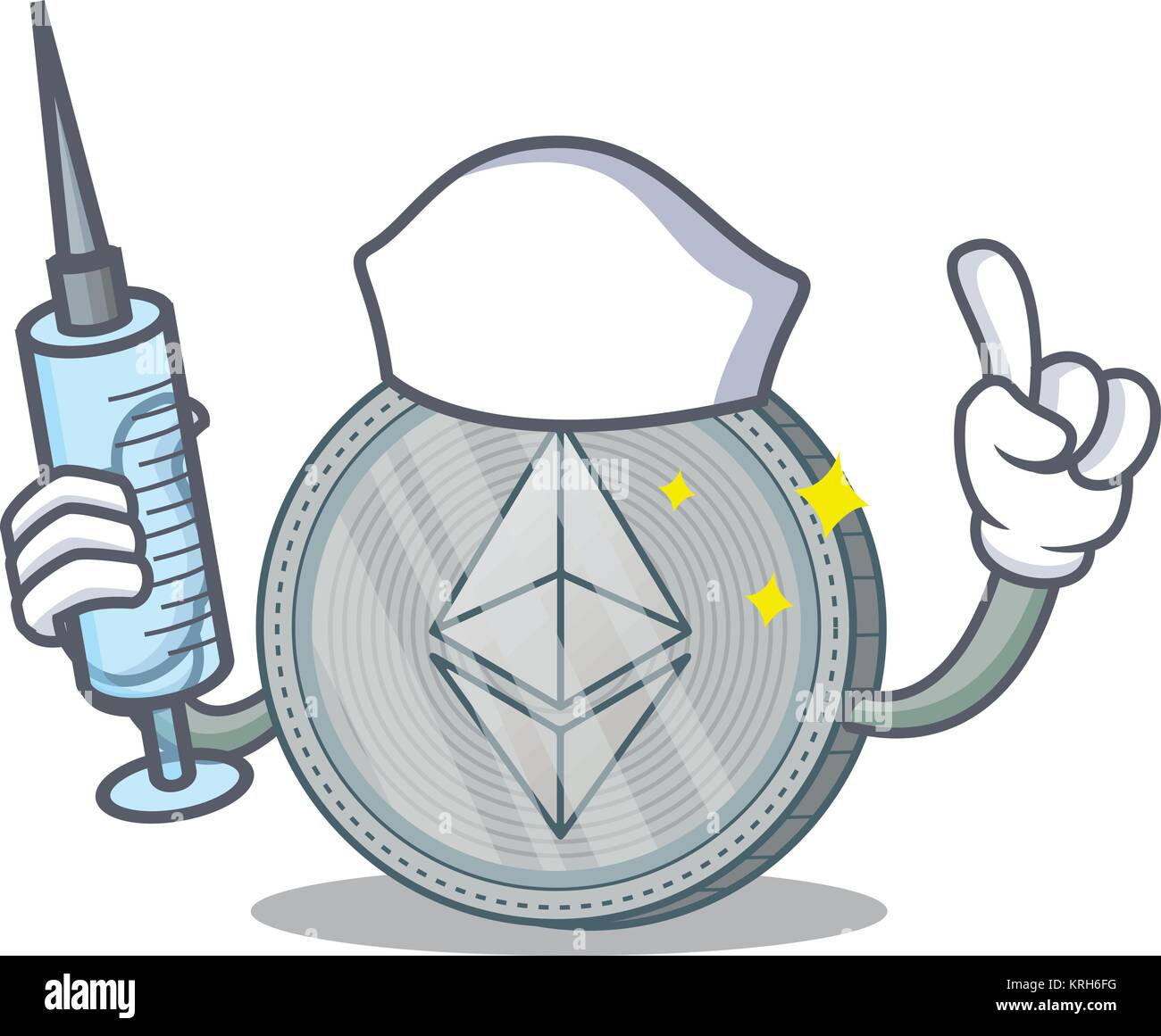 Nurse Ethereum coin character cartoon Stock Vector Image & Art - Alamy