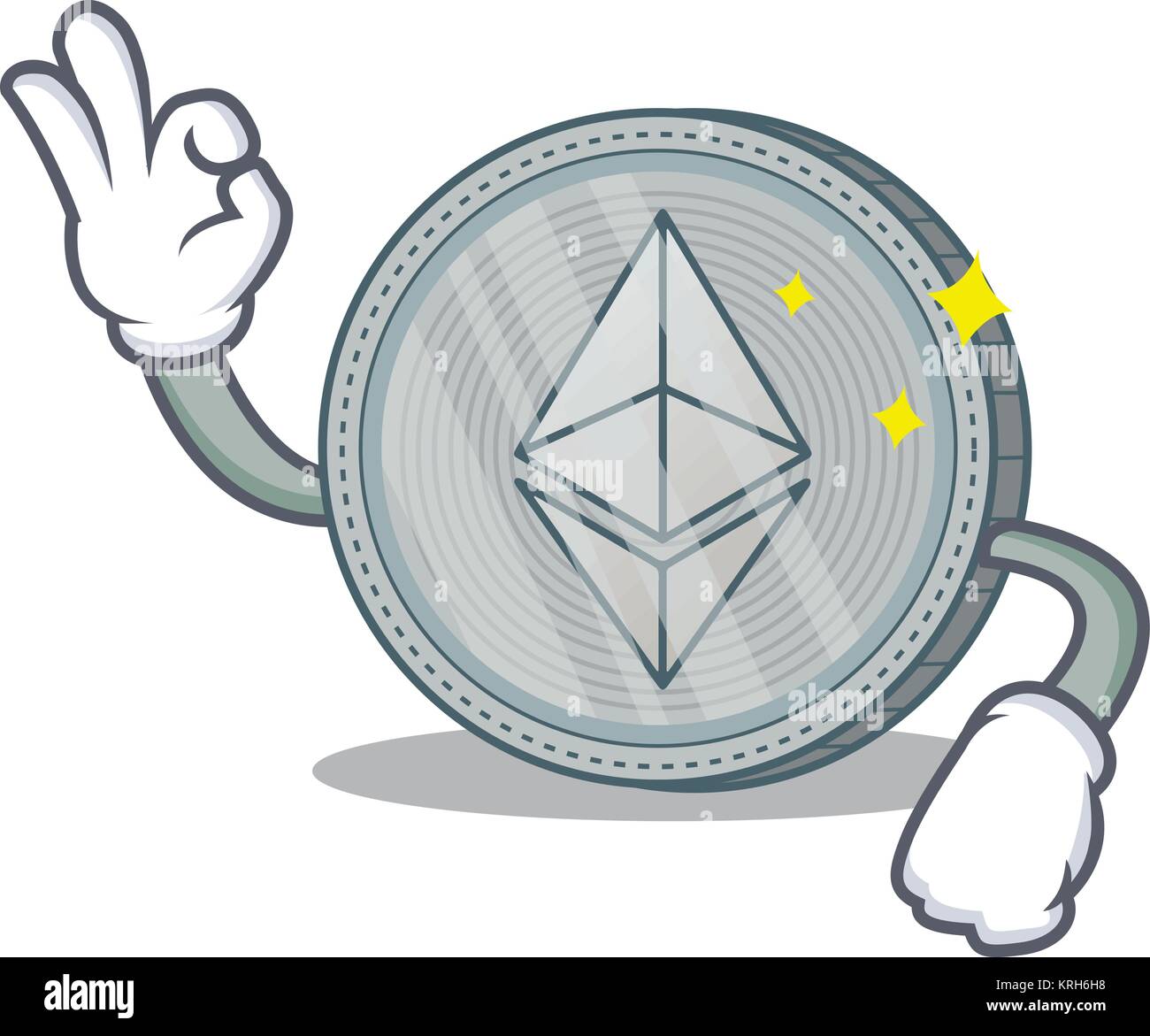 Okay Ethereum coin character cartoon Stock Vector Image & Art - Alamy