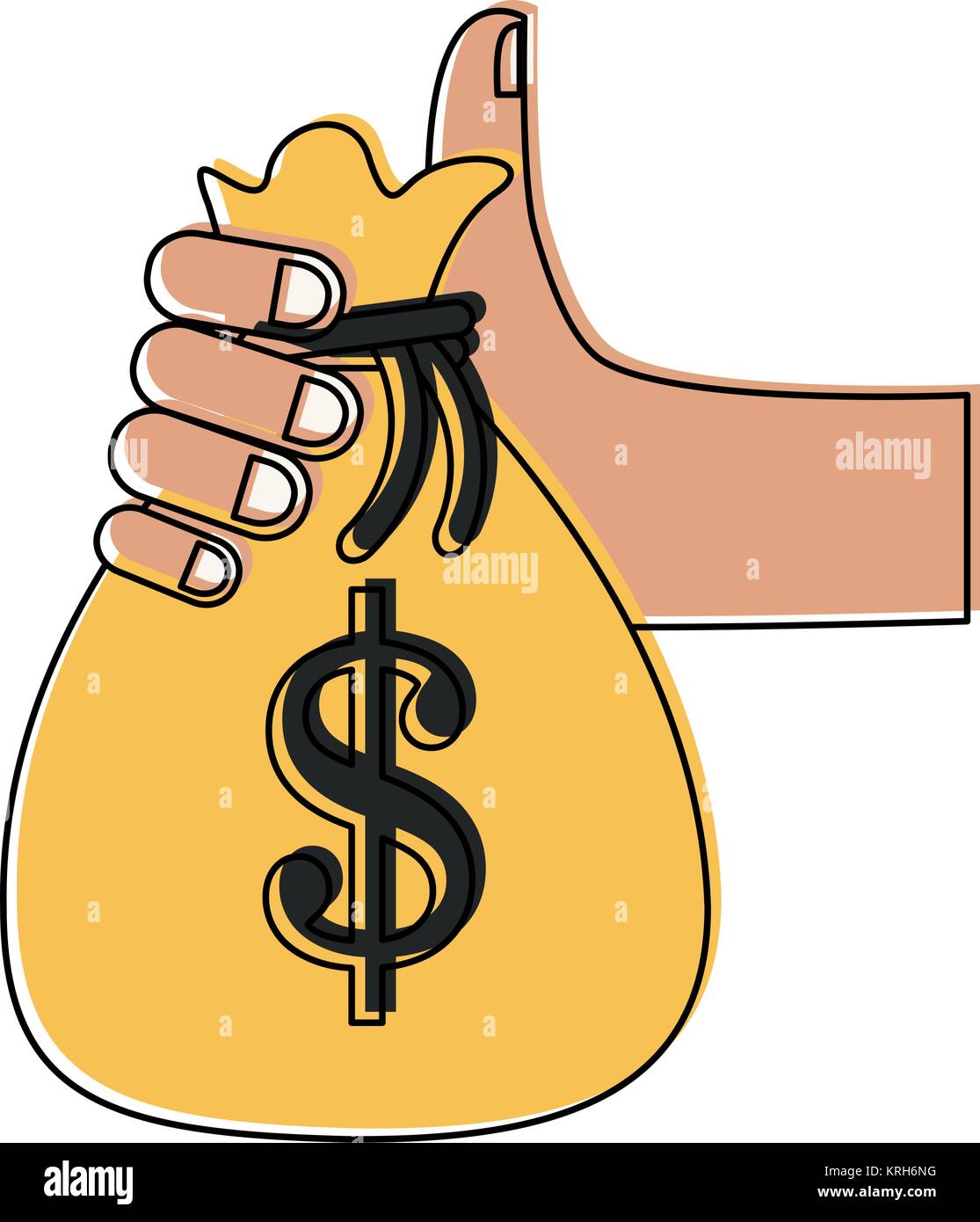 Hand with money bag Stock Vector Image & Art - Alamy