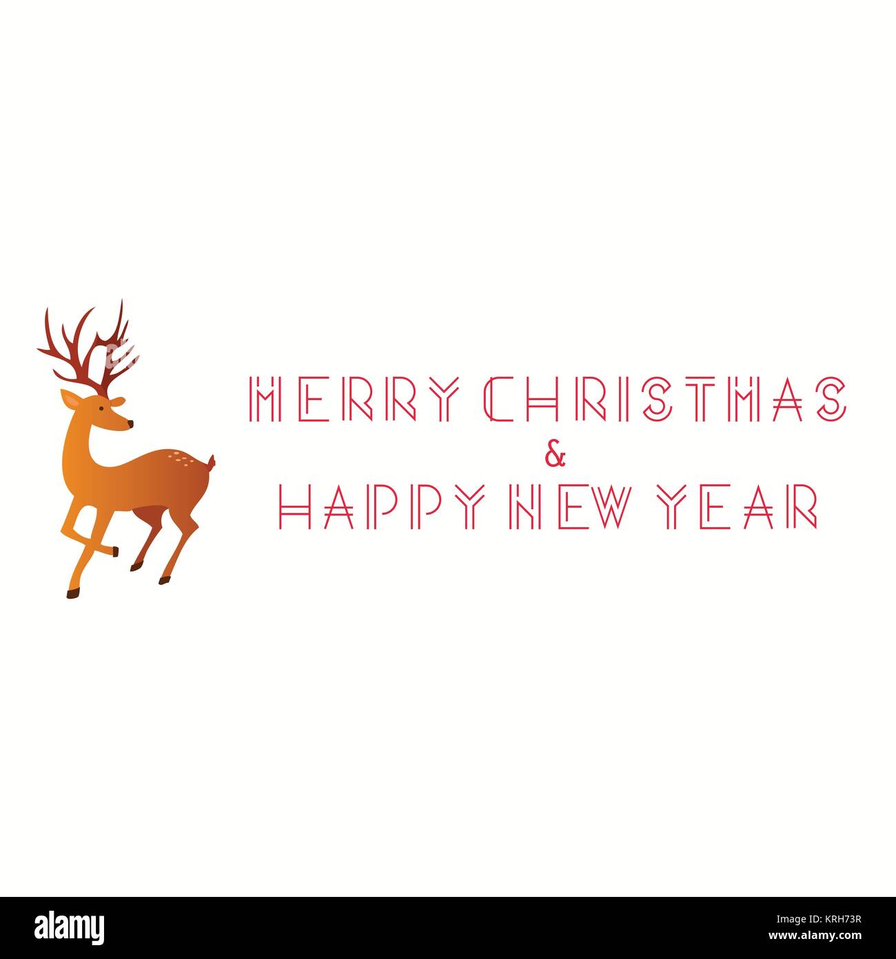 Greeting card xmas deer Cut Out Stock Images & Pictures - Alamy