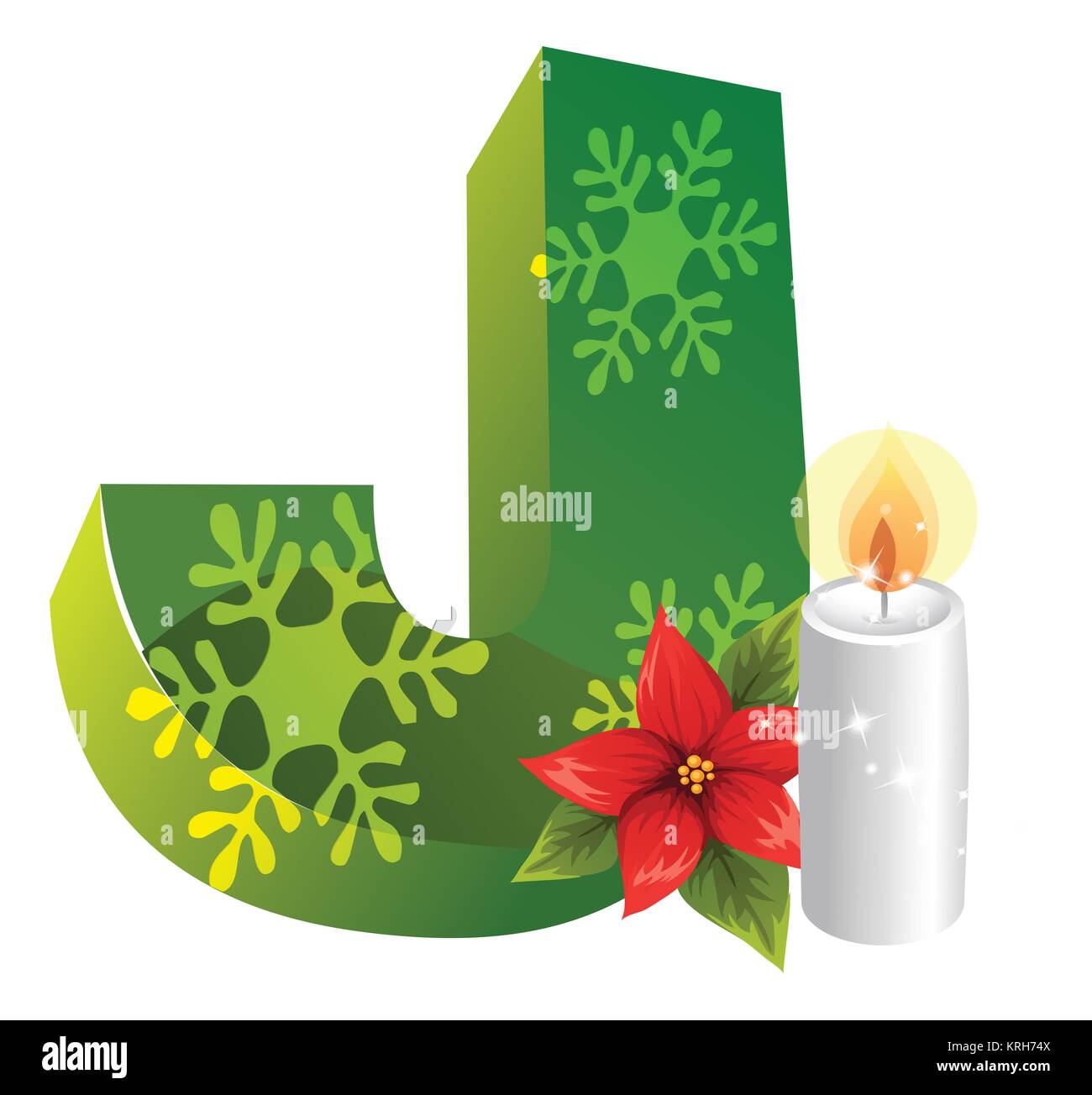 christmas theme font J Stock Photo - Alamy