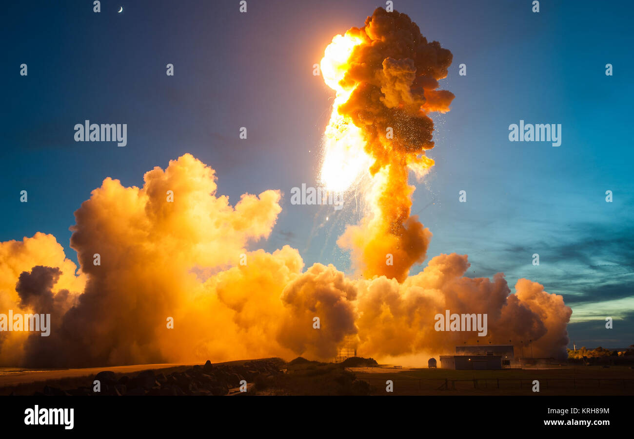 The Orbital Atk Antares Rocket With The Cygnus Spacecraft Onboard