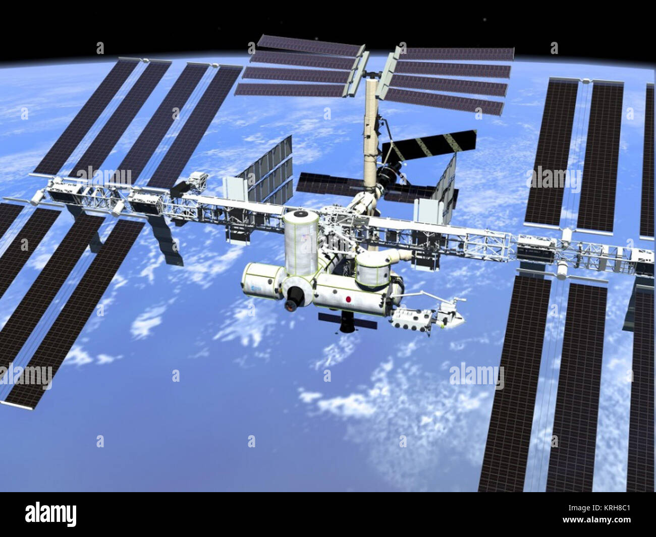 ISS complete artist impression Stock Photo - Alamy