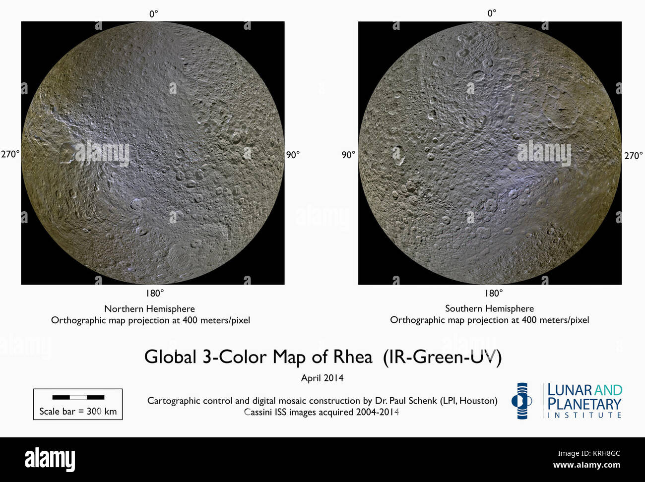 Color Rhea polar maps PIA18438 Nov. 2014 Stock Photo - Alamy