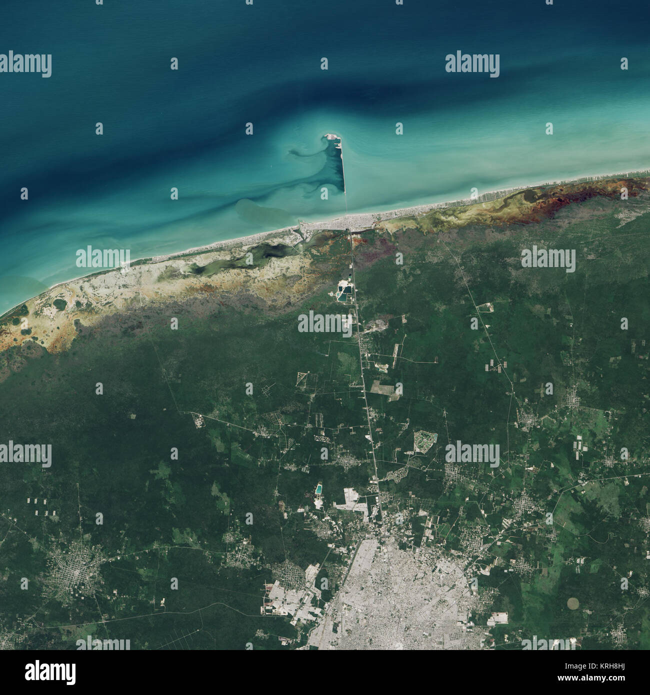 IDL TIFF file Progreso and Merida satellite image Stock Photo - Alamy