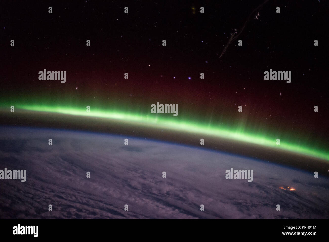 ISS-42 Aurora borealis over North Atlantic Ocean Stock Photo - Alamy