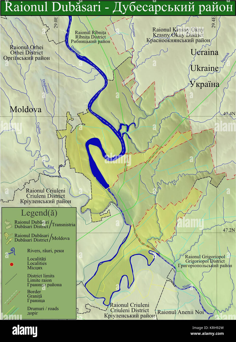 Harta de localizare Moldova Dubasari local Stock Photo - Alamy