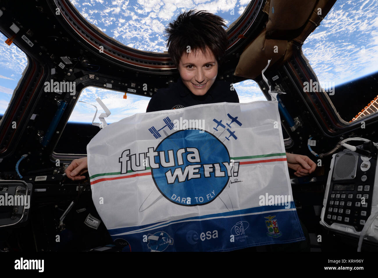 WeFly! Team flag on the ISS Stock Photo - Alamy