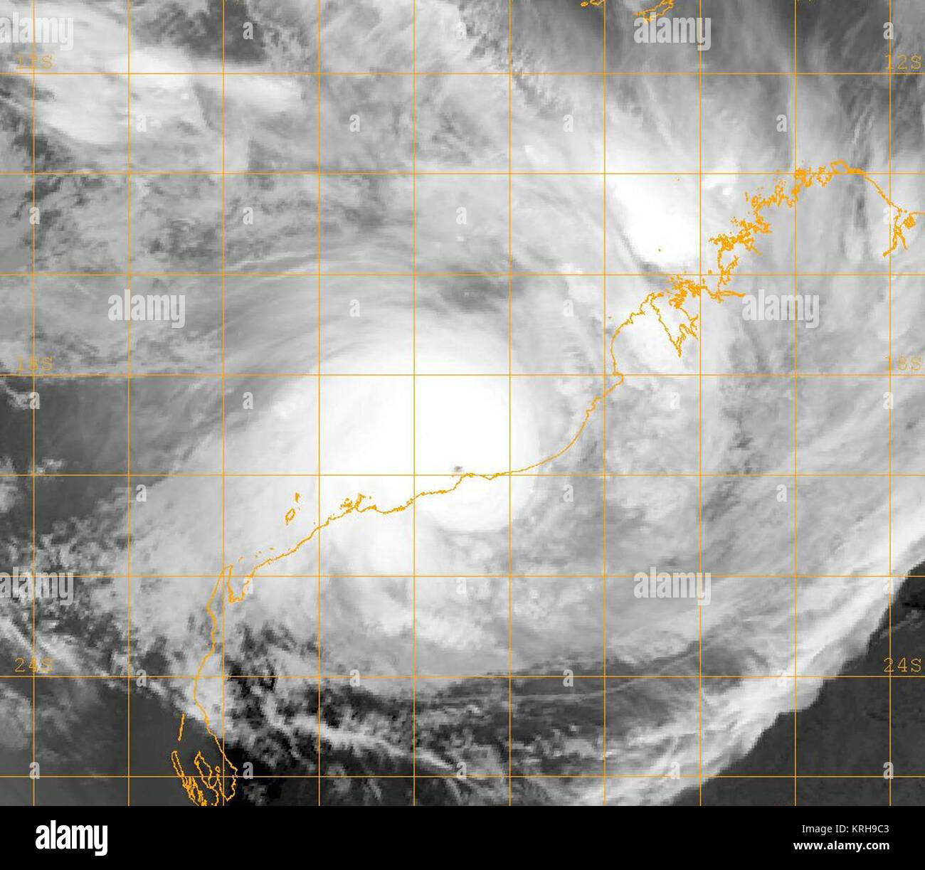 Cyclone George 8 March 2007 infrared Stock Photo - Alamy