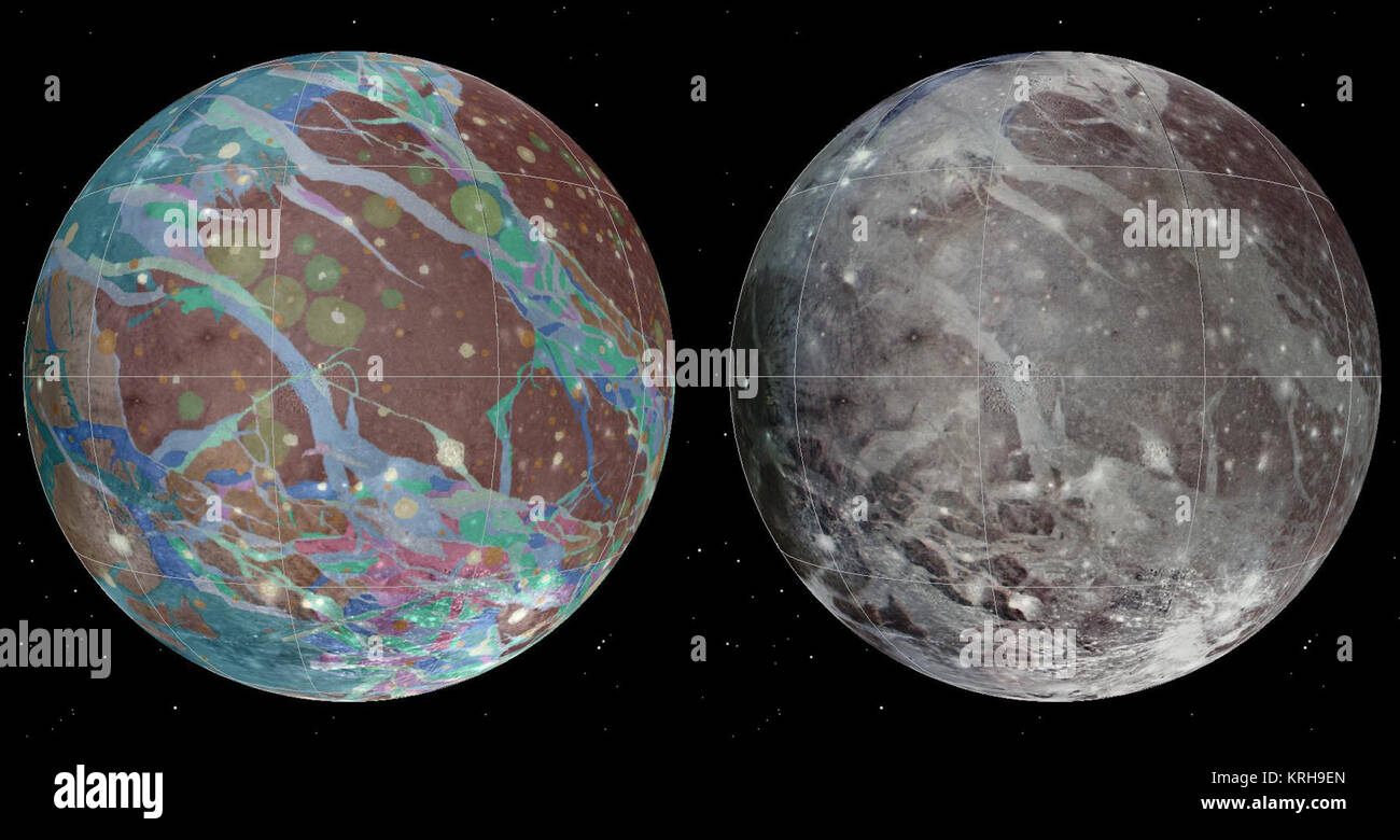 Ganymede Global Geologic Map and Global Image Mosaic Stock Photo - Alamy