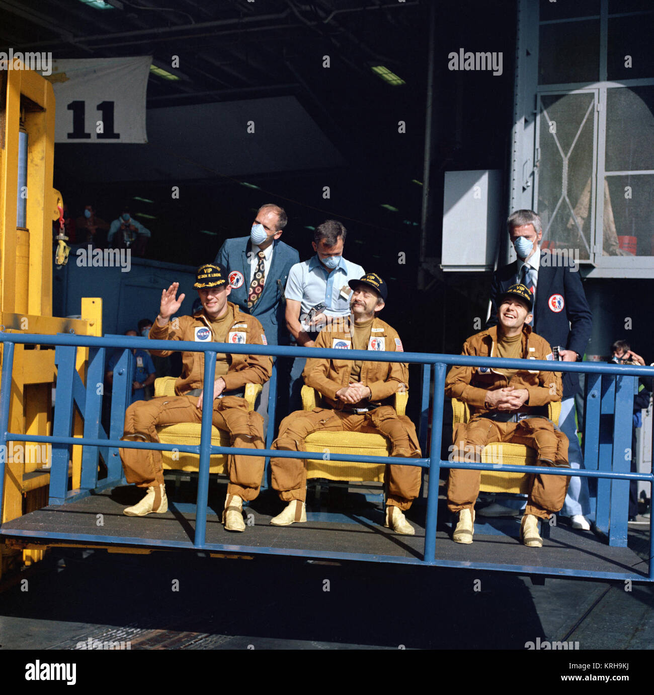 Skylab 3 crew aboard USS New Orleans Stock Photo - Alamy
