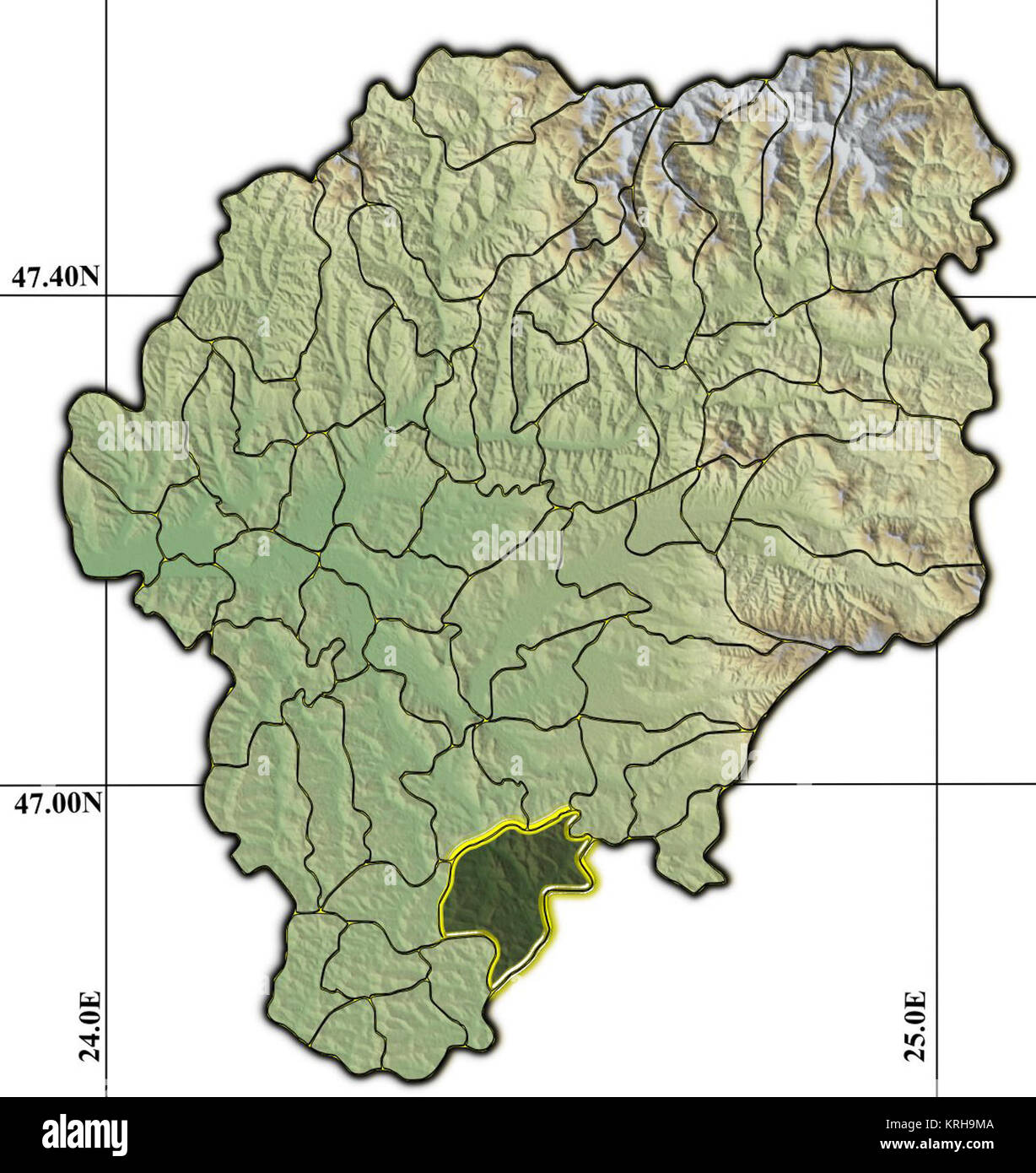 Aerial view mountain landscape village Cut Out Stock Images & Pictures ...