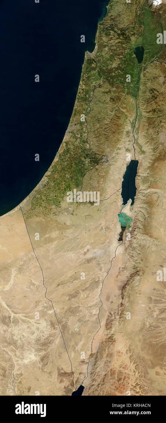 Satellite image of Israel in January 2003 Stock Photo - Alamy