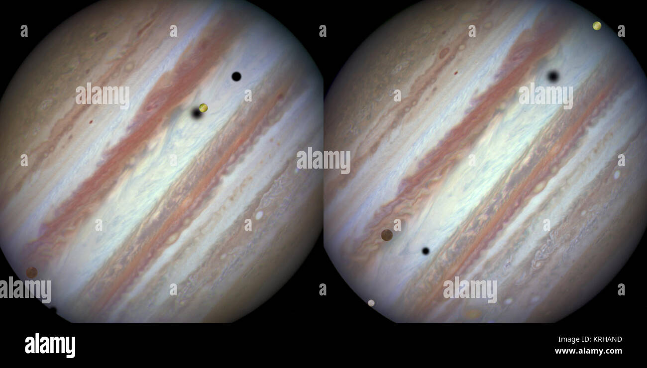 Galilean satellite triple conjunction 2015-01-24 Stock Photo - Alamy