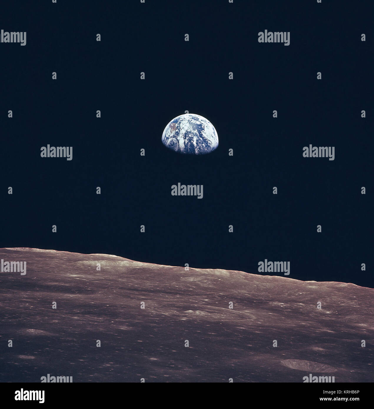 Earth Rise as Seen From Lunar Surface (5052124921 Stock Photo - Alamy