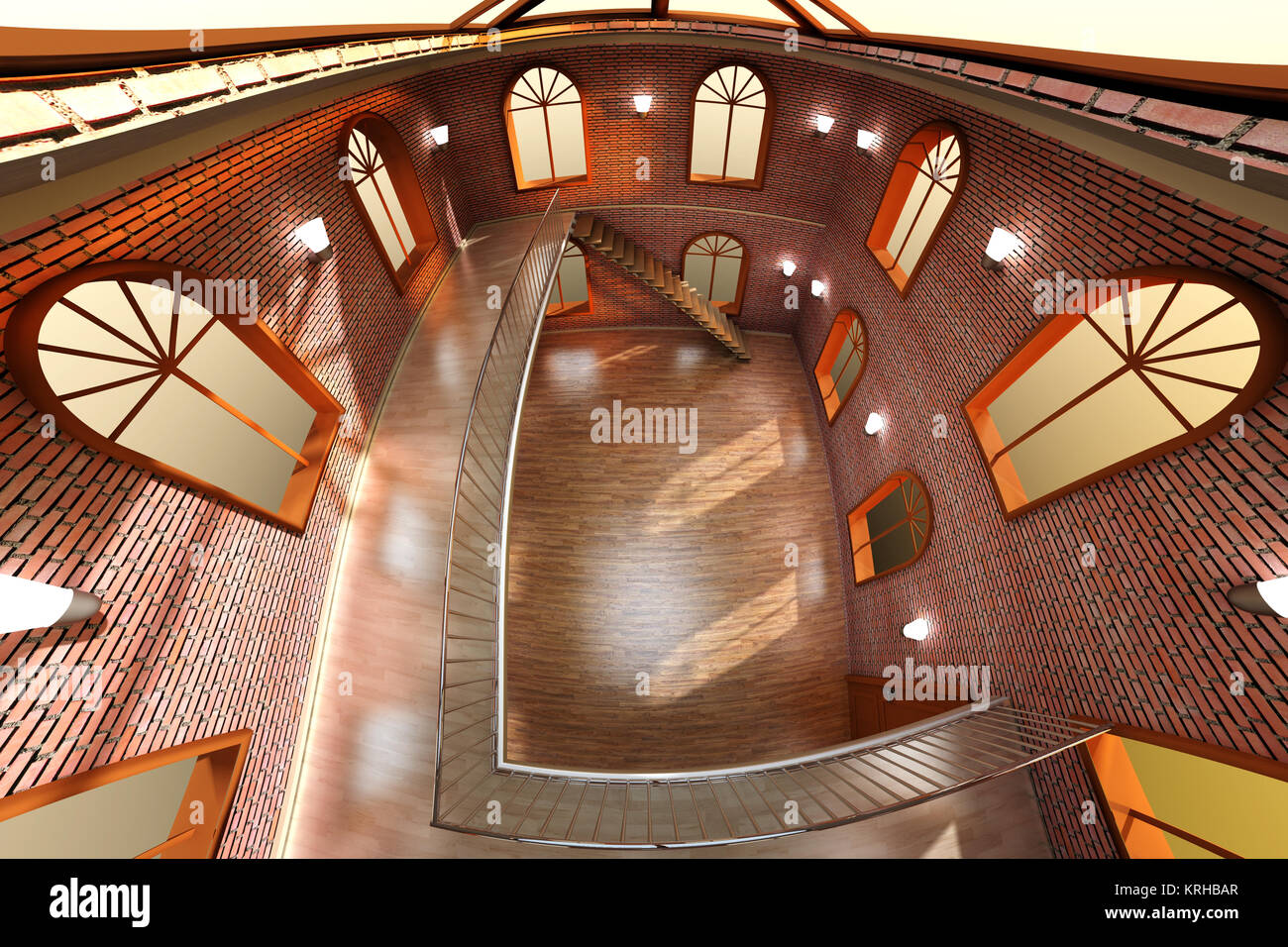 Architecture visualization of a Loft interior. 3D rendered Illustration ...
