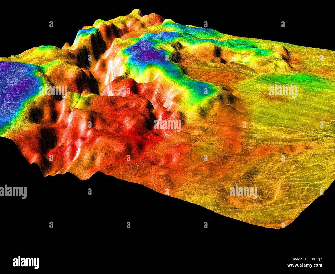 3D View of Ovda Regio Stock Photo - Alamy