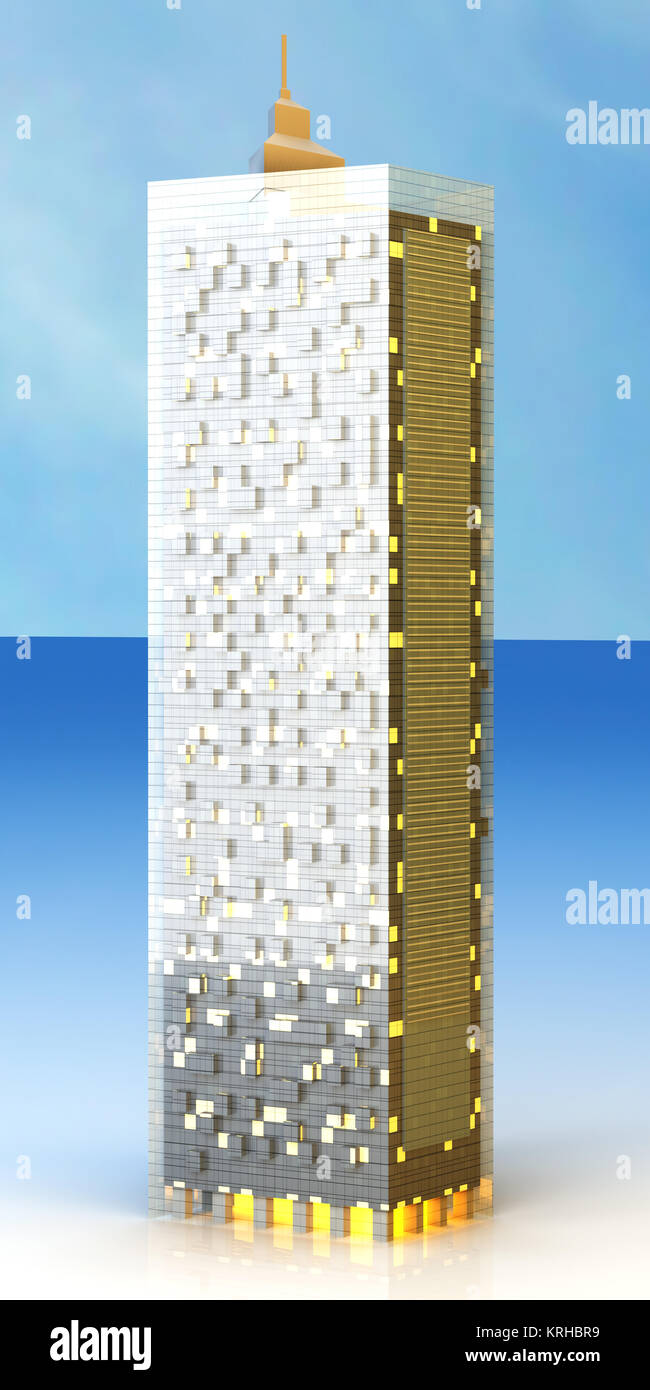 A contemporary skyscraper. 3D rendered Illustration Stock Photo - Alamy