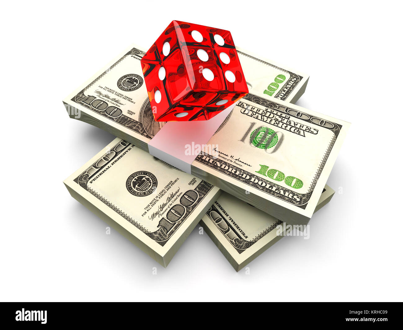 3D rendered Illustration. Isolated on white. Gambling for money Stock ...