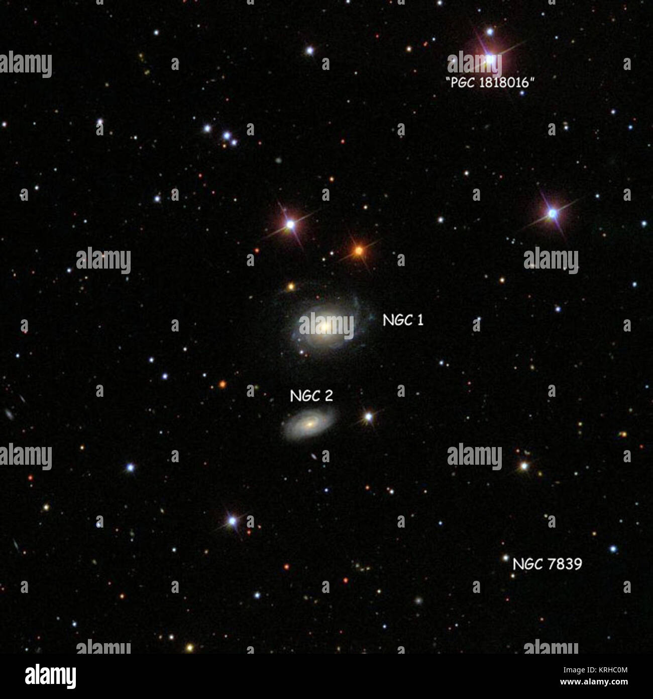 NGC 1 & NGC 2 Stock Photo - Alamy