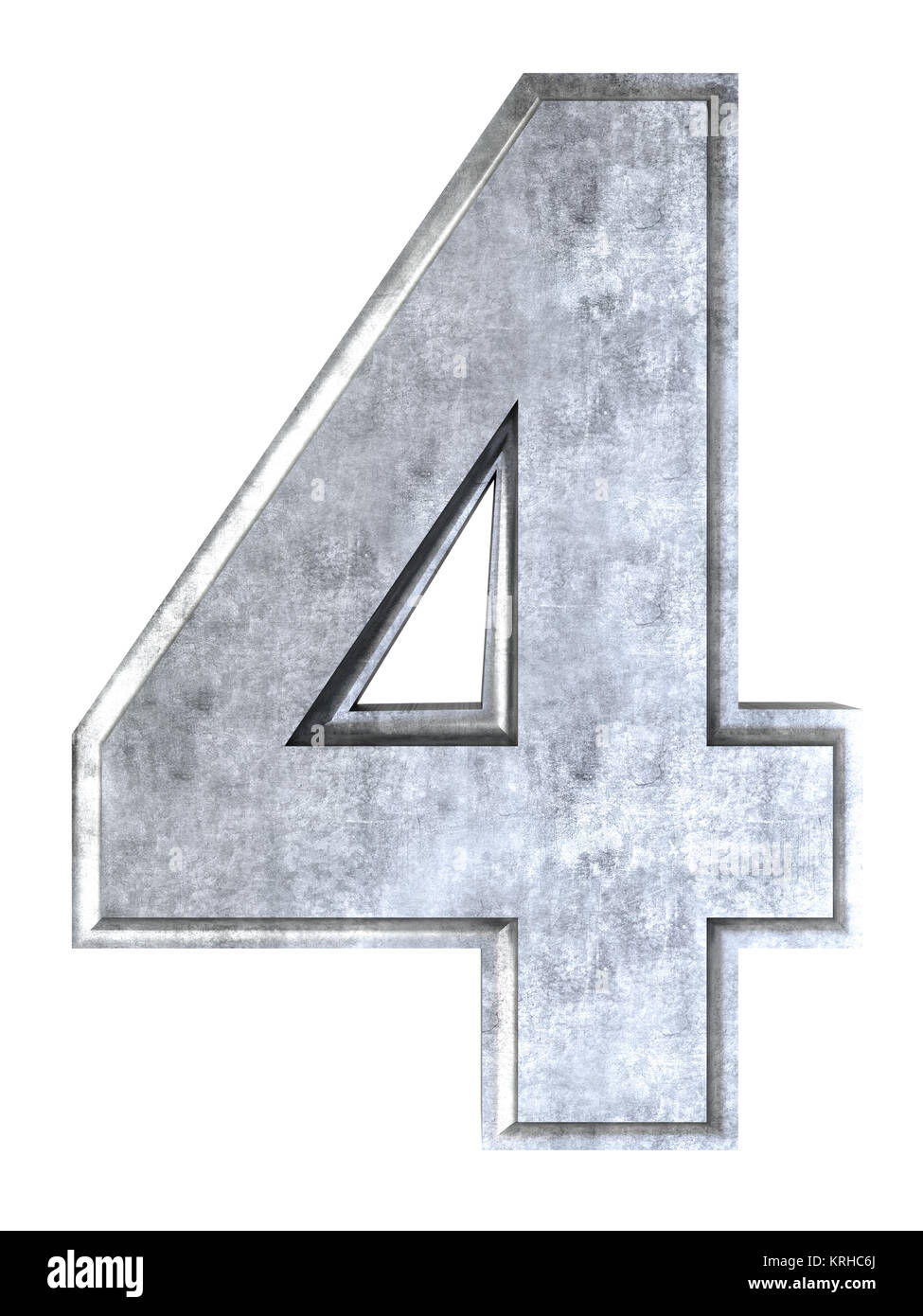 The number 4. 3D rendered Illustration. Isolated on white Stock Photo ...