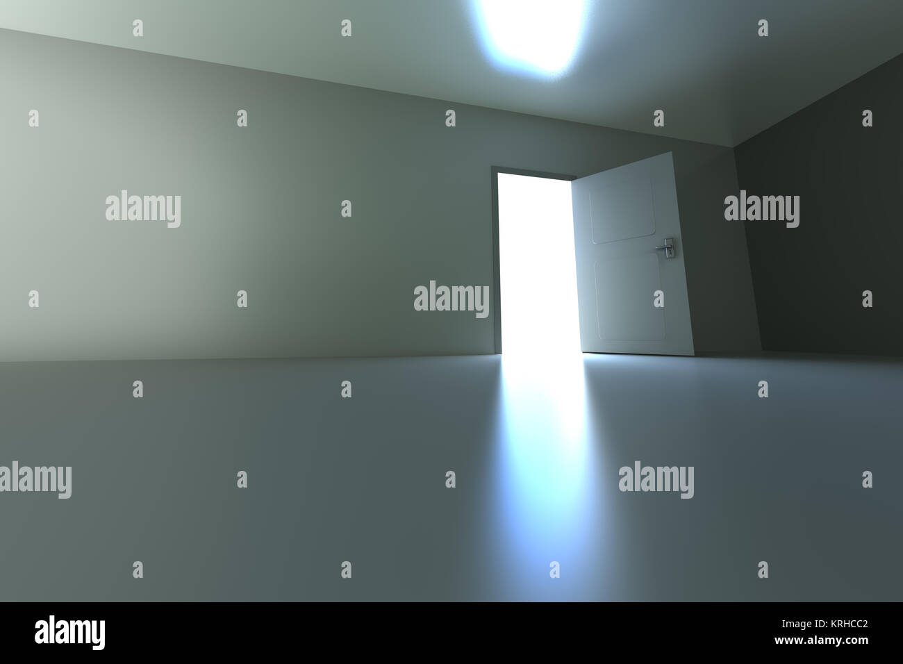 A open door in a empty room. 3D rendered illustration Stock Photo - Alamy