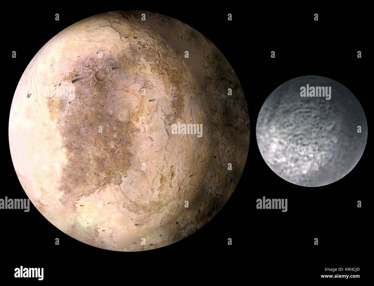 Pluto & Charon Comparison Stock Photo - Alamy