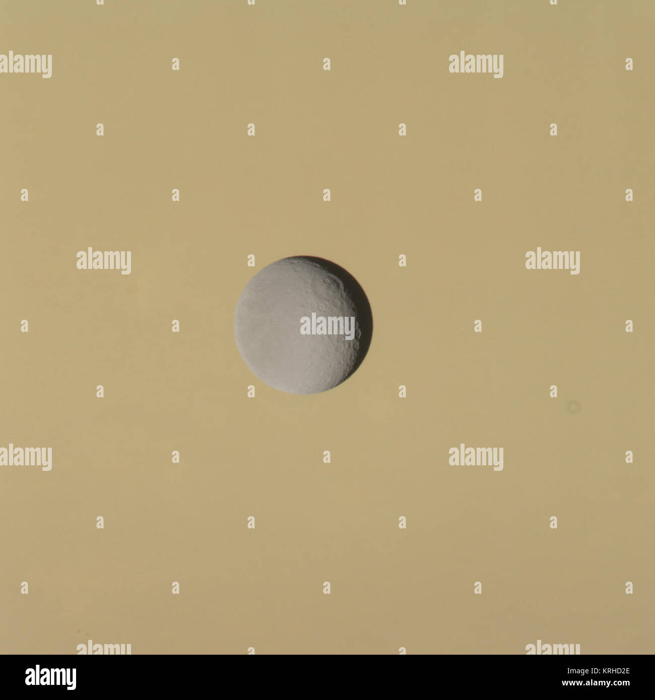 Rhea Over Saturn from Cassini Stock Photo - Alamy