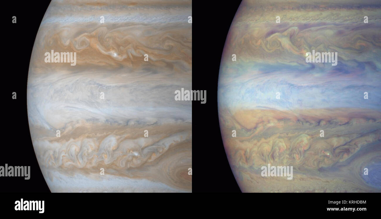 PIA02877 Jupiter in True and False Color Stock Photo - Alamy