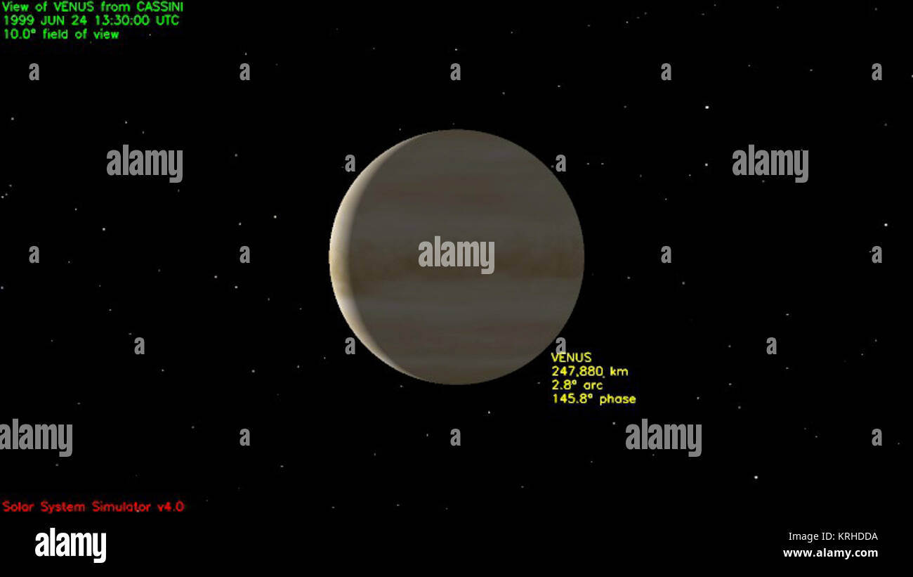 View of Venus from Cassini on June 24 1999 Stock Photo - Alamy