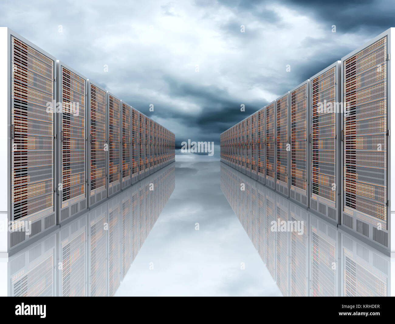 Server racks in a row. 3d illustration Stock Photo - Alamy
