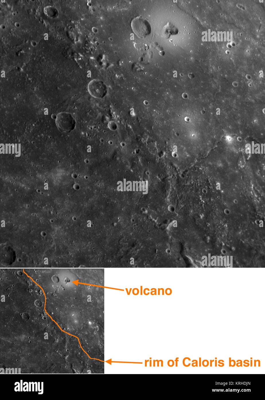 PIA10942A MESSENGER Discovers Volcanoes on Mercury Stock Photo - Alamy