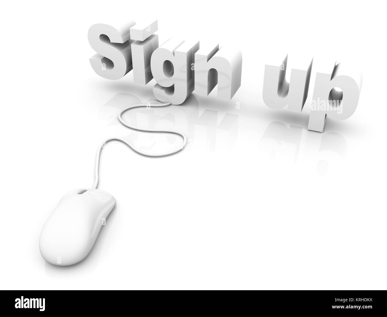 Sign up. 3D rendered Illustration. Isolated on white Stock Photo - Alamy