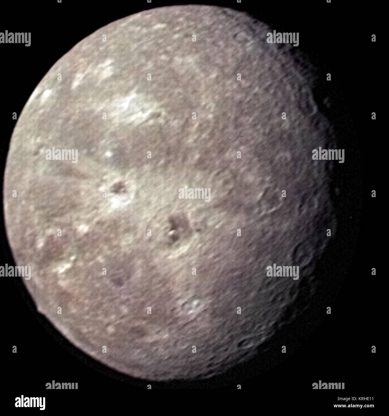 Color Image of Oberon as seen from Voyager 2 Stock Photo - Alamy