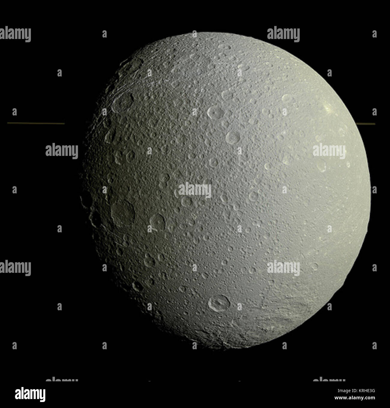 Saturn27s moon Dione by Cassini in color Stock Photo - Alamy