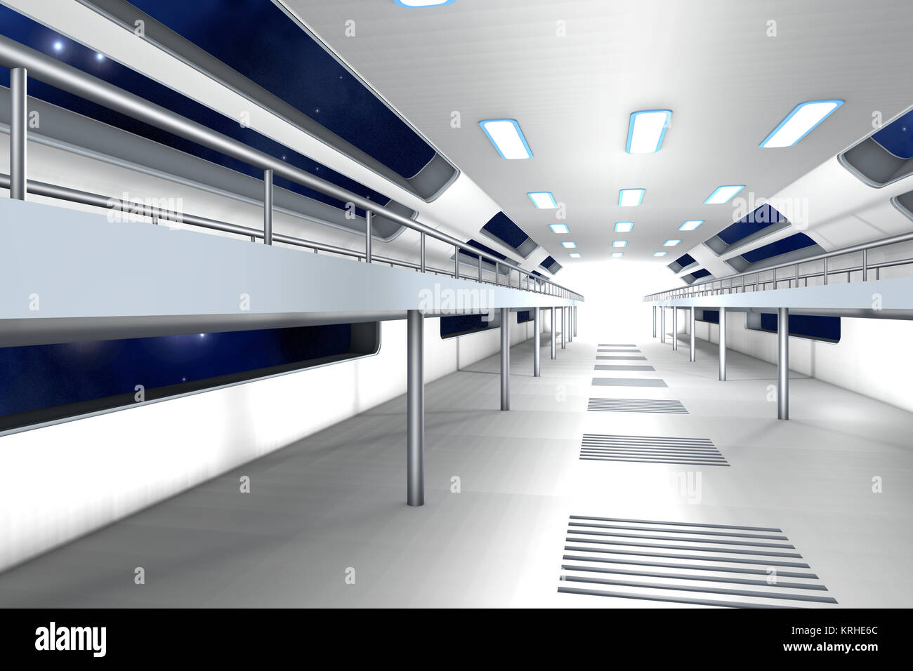 Space station Interior. 3D Architecture visualization Stock Photo - Alamy