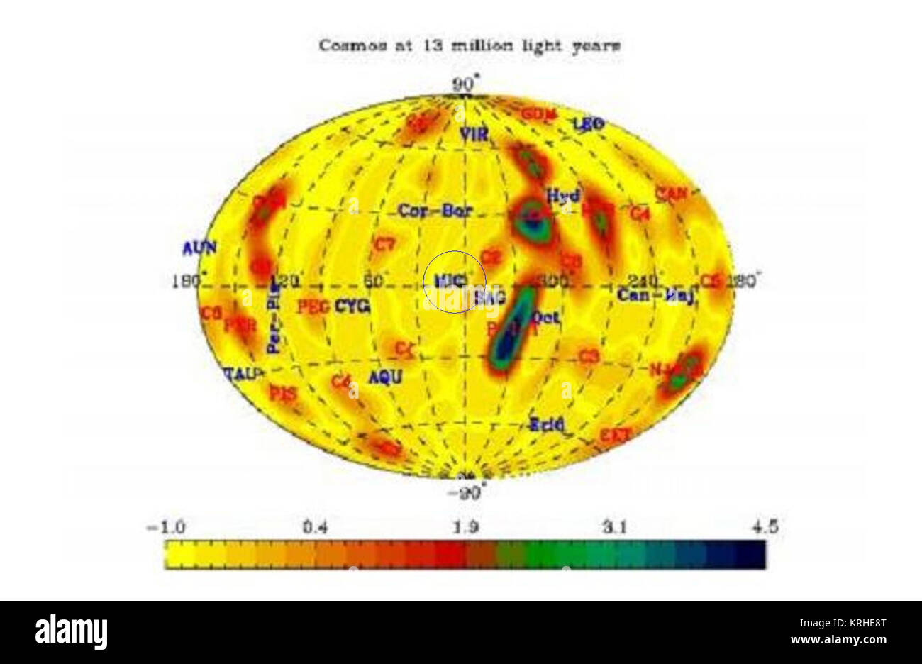 Microscopium Supercluster in the Map of Universe Stock Photo - Alamy