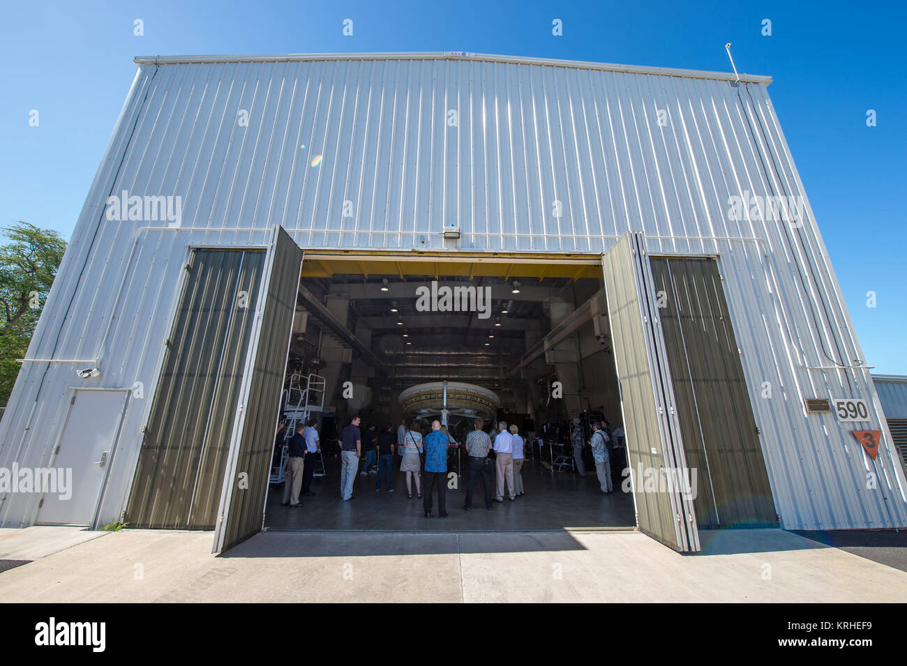Members of the media tour the Low-Density Supersonic Decelerator (LDSD ...