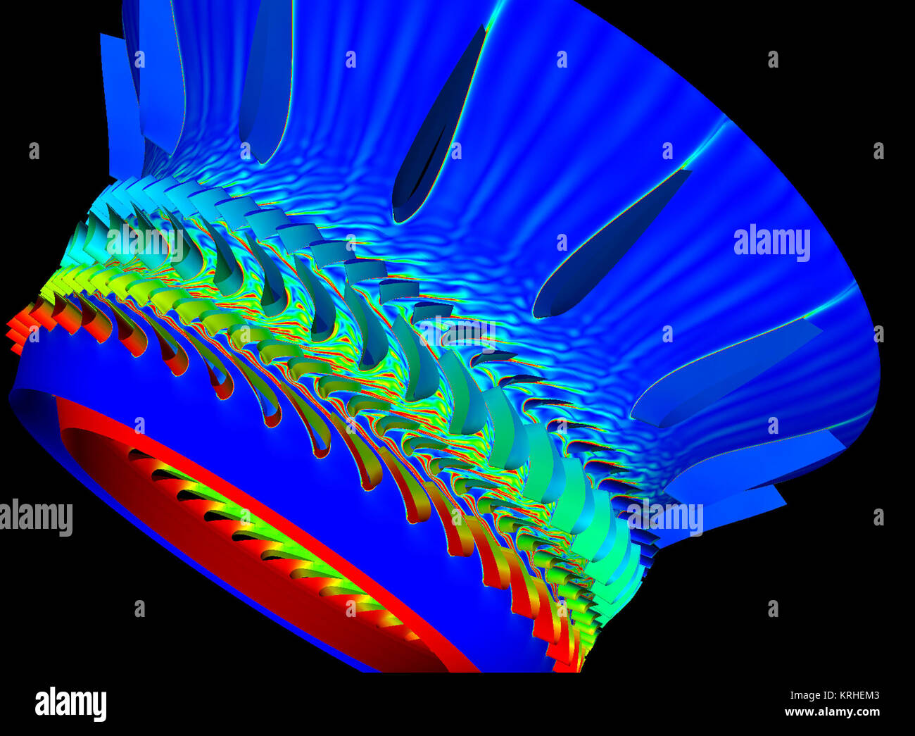Jet engine blades simulation Stock Photo - Alamy