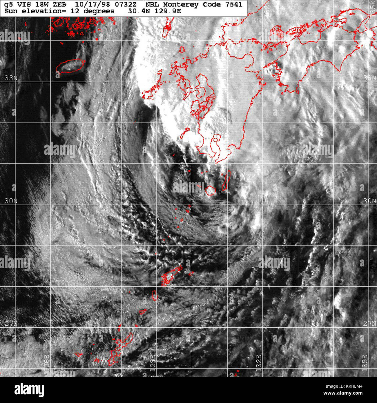 Typhoon Zeb 17 Oct 1998 0732Z Stock Photo - Alamy