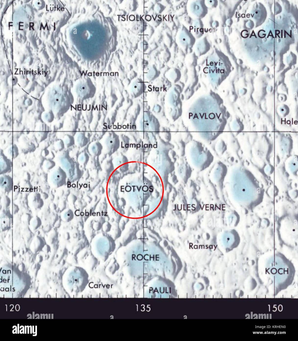 Moon Map - Equatorial region 45S to 45N - LPC1 - NASA-Eötvös Stock ...