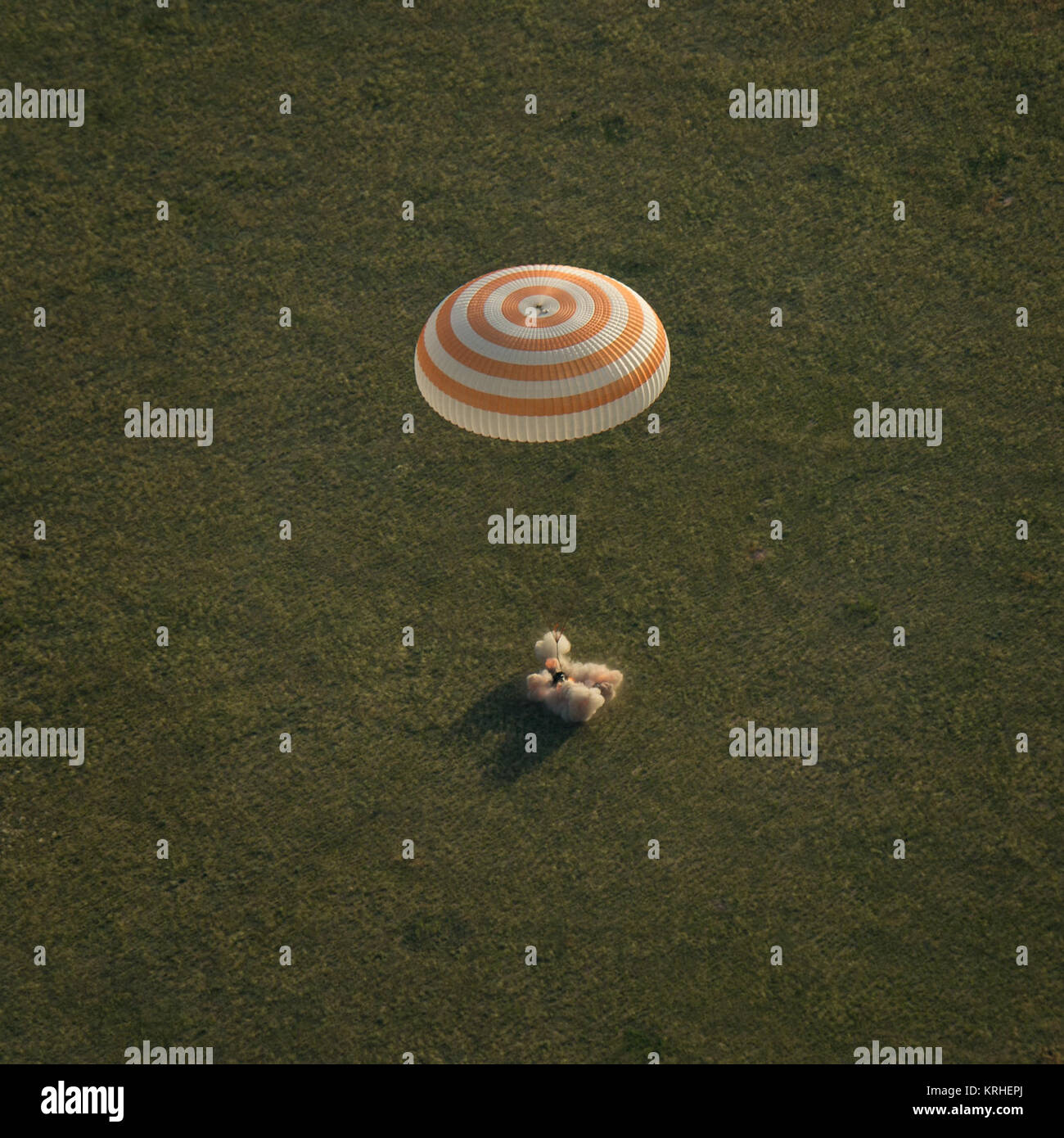 The Soyuz TMA-15M spacecraft is seen as it lands with Expedition 43 ...