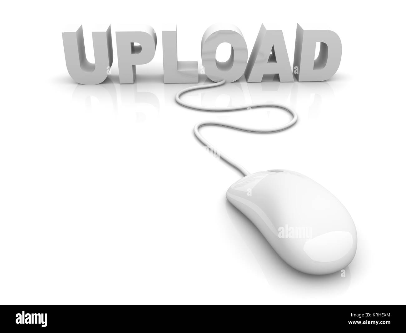 Upload data. 3D rendered Illustration. Isolated on white Stock Photo ...