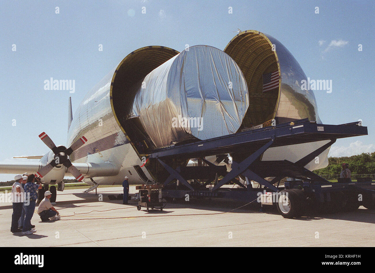 ISS Quest Airlock Module transported by NASA Super Guppy Turbine (KSC ...