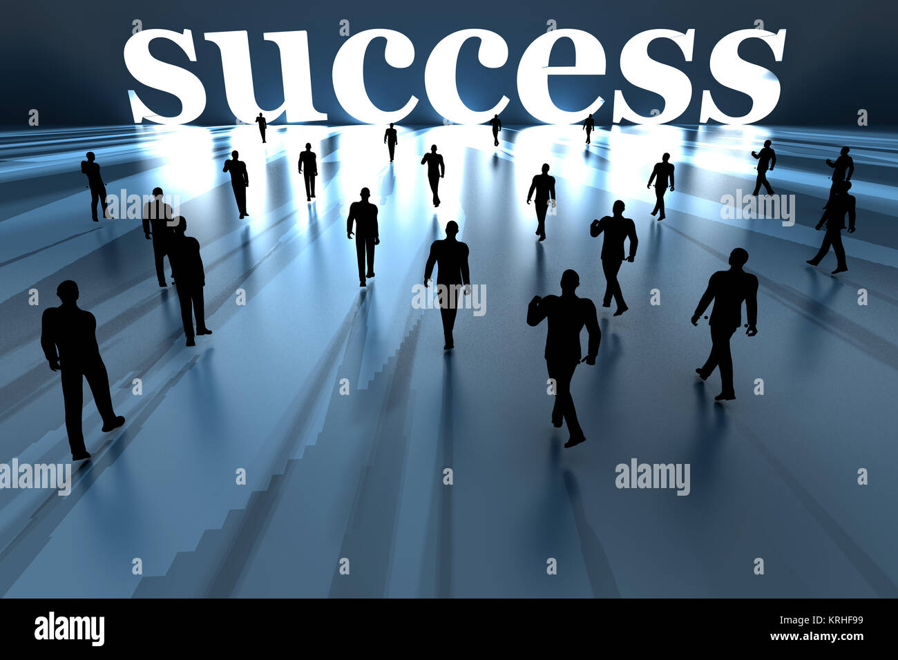 Walking towards success. 3D rendered Illustration Stock Photo - Alamy