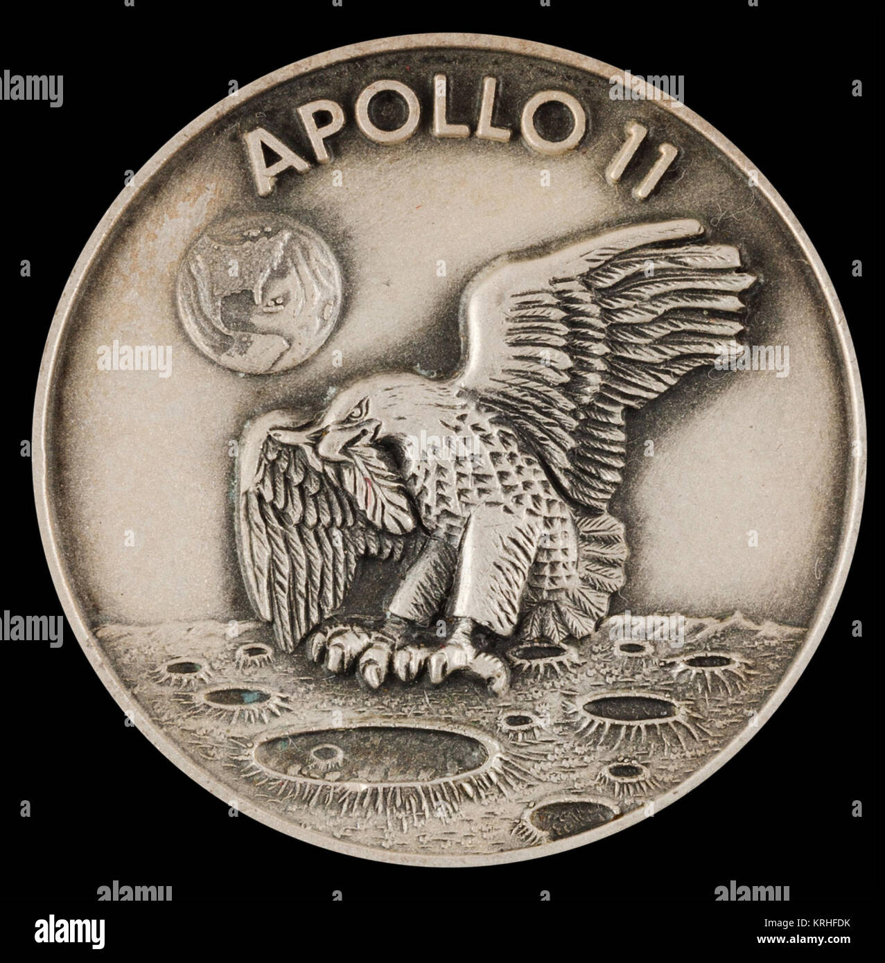 Apollo 11 Flown Silver Robbins Medallion (SN-416) - obverse Stock Photo ...
